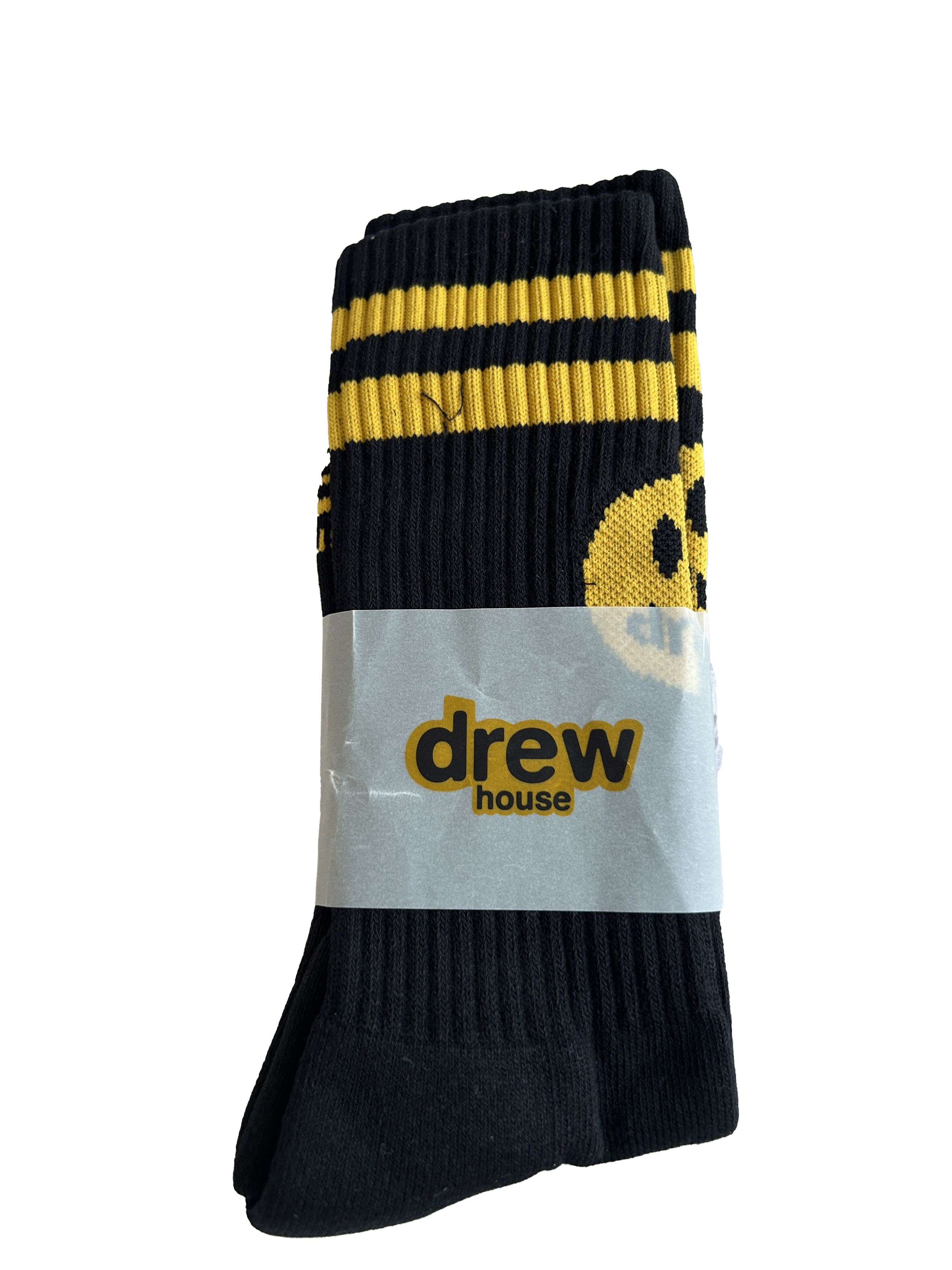Drew House drew house striped black moscot smiley socks | Grailed