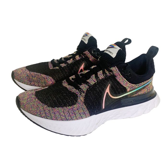 Nike Nike Infinity React 2 betrue Black Rainbow Run Flyknit Shoes | Grailed