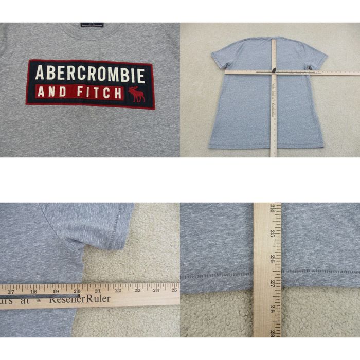 Abercrombie & Fitch Abercrombie & Fitch Shirt Adult Large Gray Blue Spell Out Preppy Muscle Mens ...