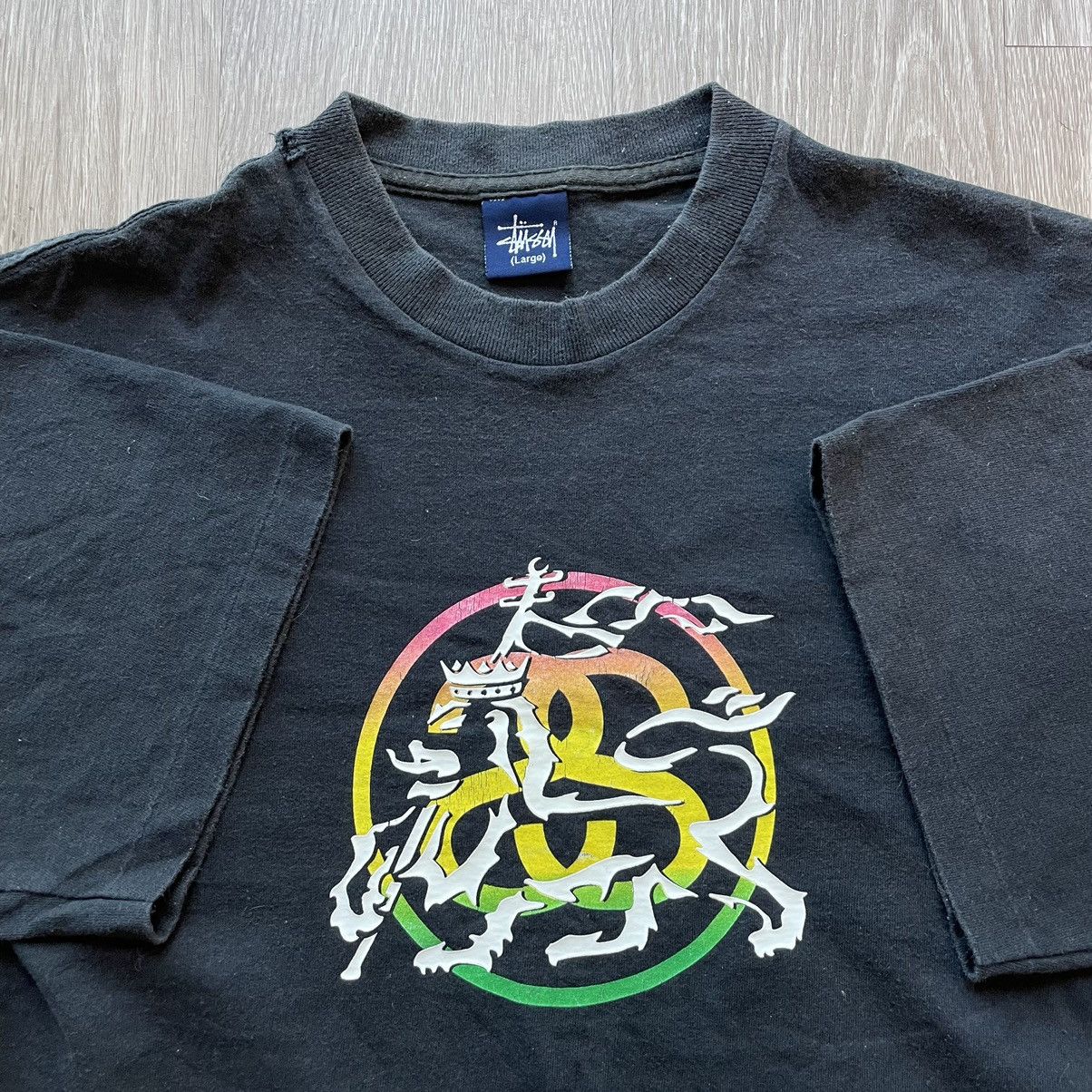 Vintage Vintage Stussy Rasta Lion Tshirt | Grailed