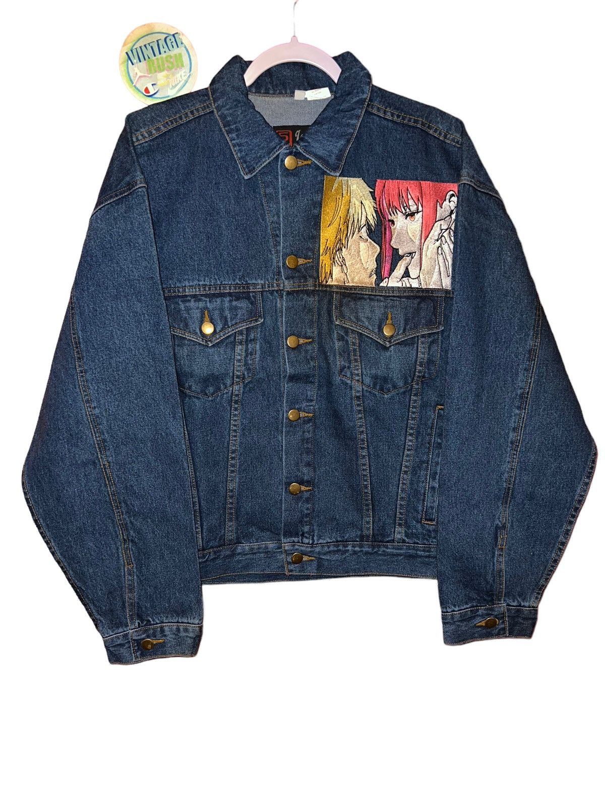 Japanese Brand Vintage chainsaw man anime jacket rare denim Jean DBZ ...