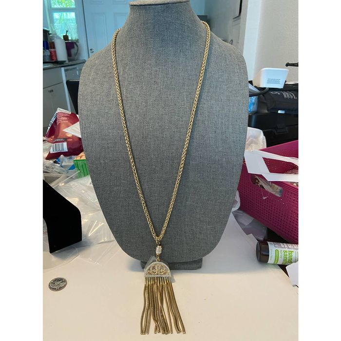 Generic Off Park Collection long necklace with tassel gold tone | Grailed