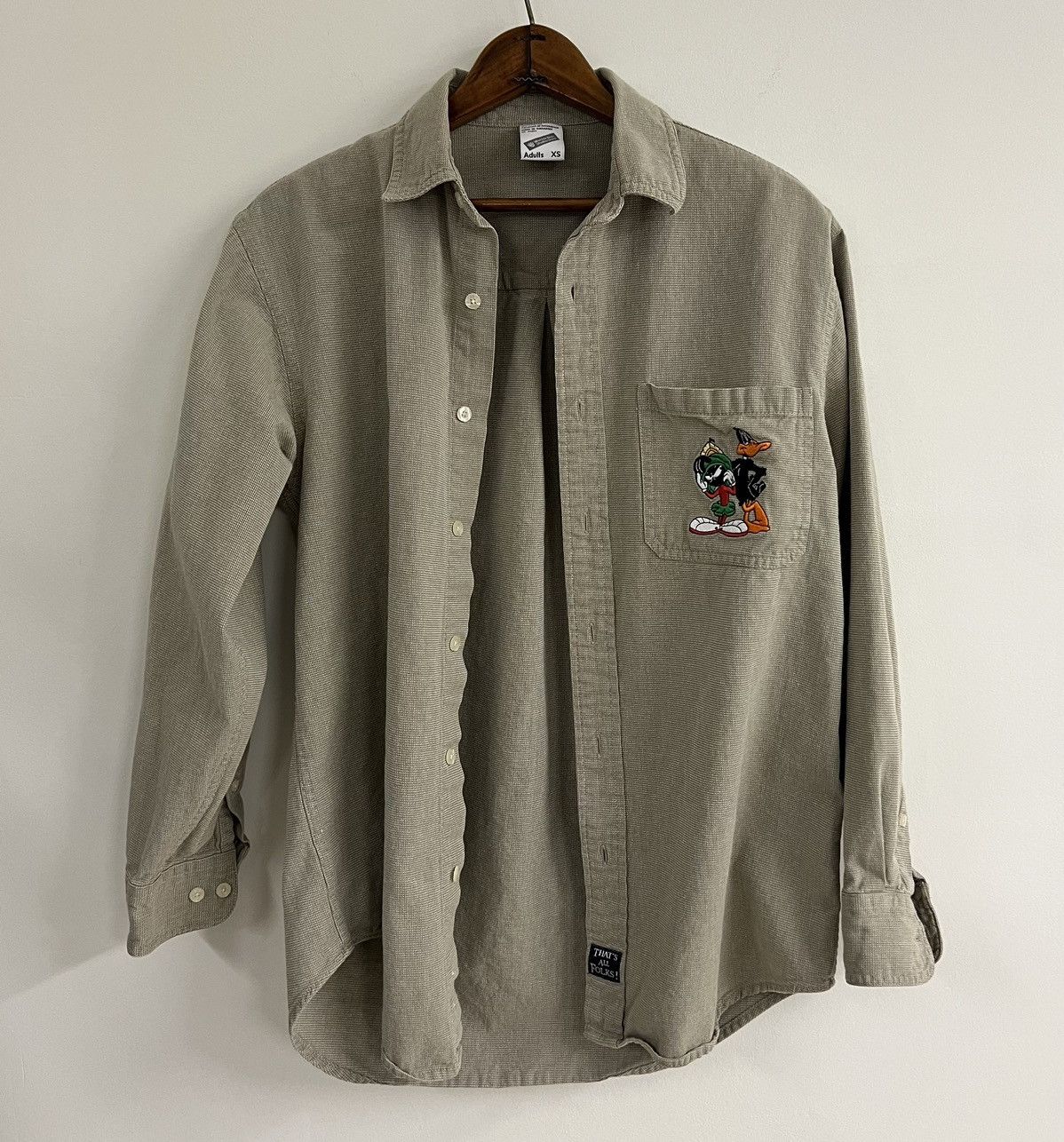Warner Bros Looney Tunes Marvin The Martian Daffy Duck Button Down XS ...