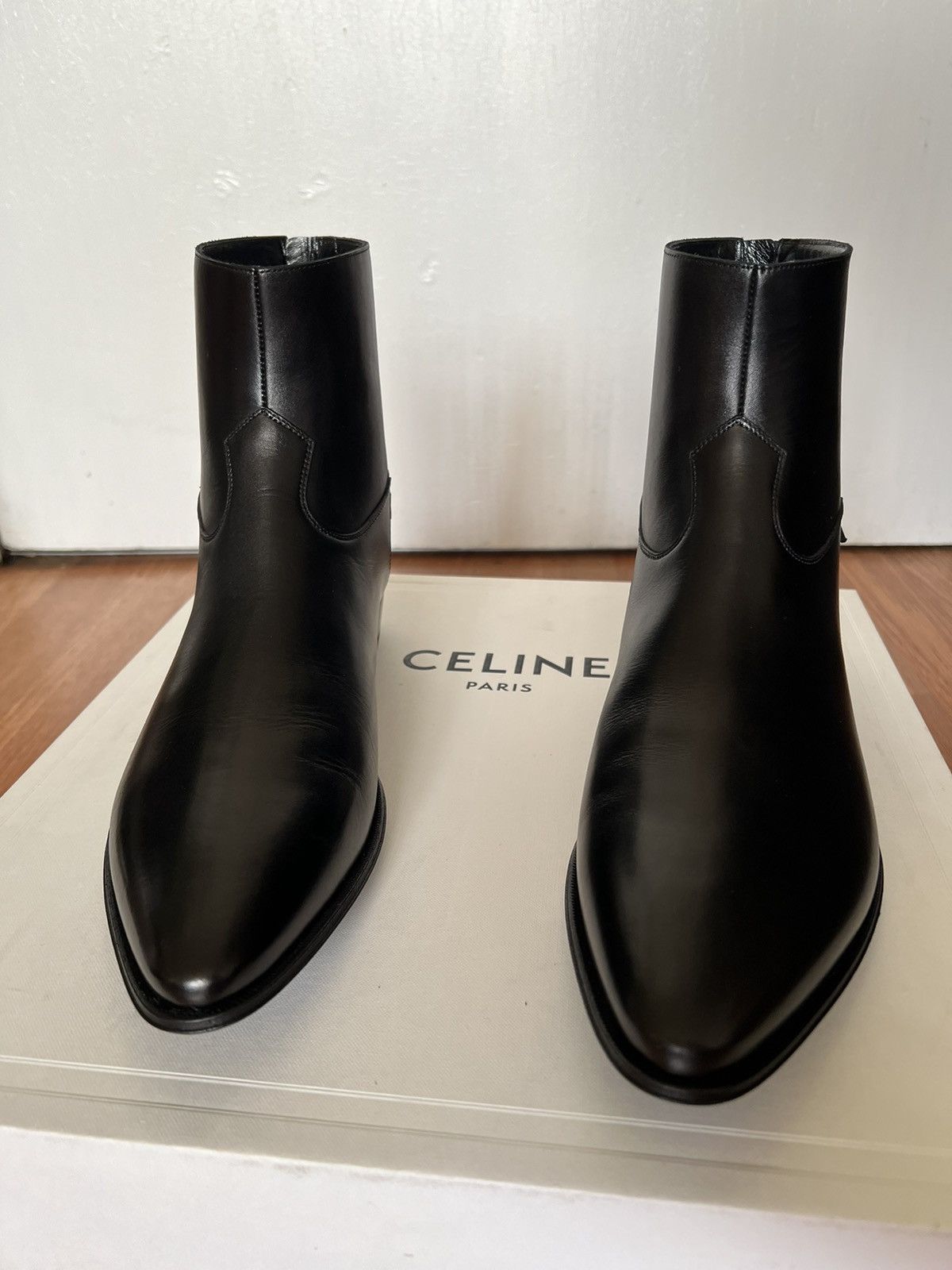 Celine Celine Jacno Buckle Shoe in Shiny Calfskin Black boots | Grailed