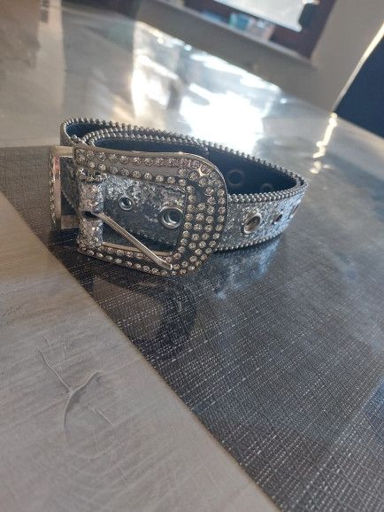 Vintage Vintage BB simon like white rhinestone belt | Grailed