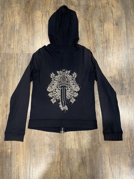 Chrome Hearts RARE Chrome Hearts Vine Dagger Logo Black Zip Up Hoodie ...