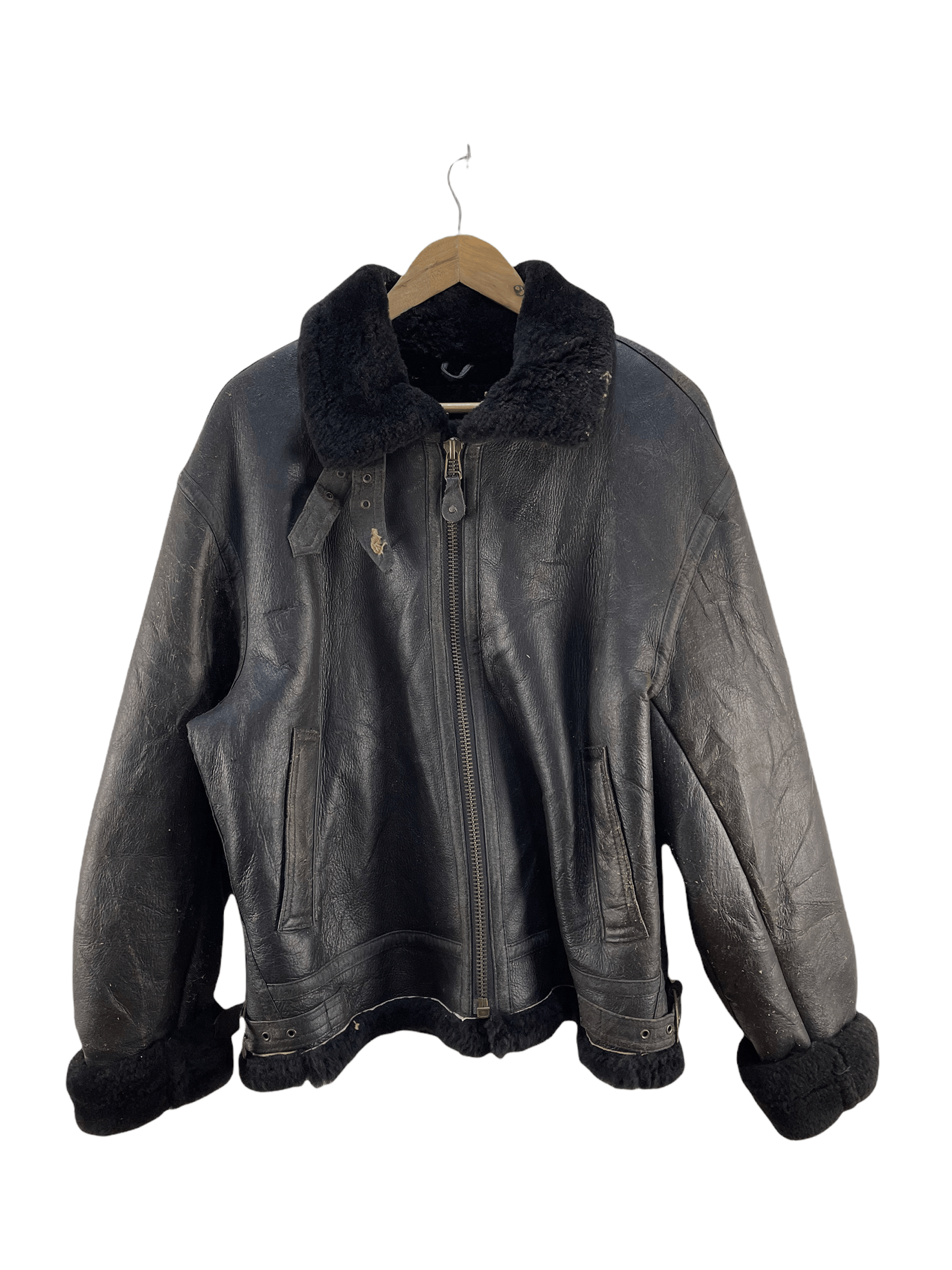 B 3 × Leather Jacket × Military B3 Air Force U.S. Army Style Leather ...