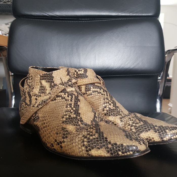 Saint Laurent Paris Heide era snake skin SLP boots | Grailed