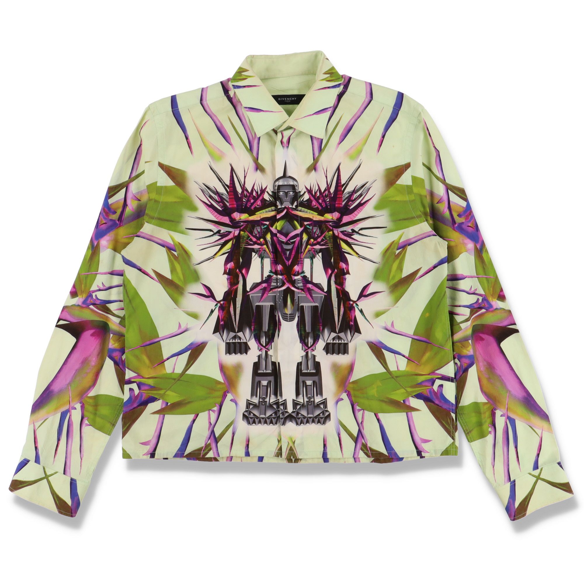 Givenchy Mint Green Robot Birds of Paradise Shirt | Grailed