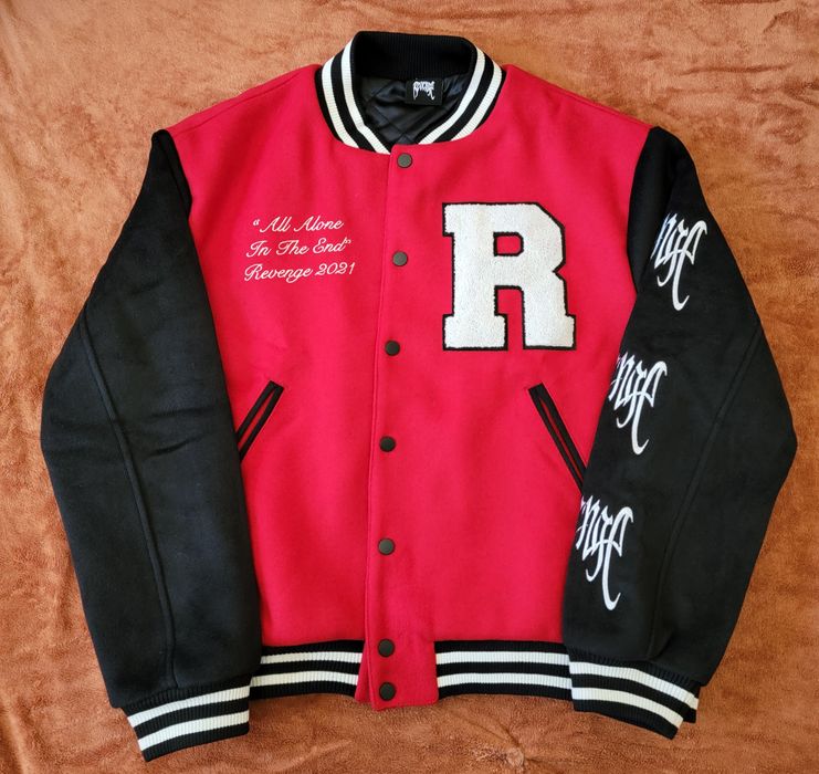 Revenge Revenge Varsity Jacket Red | Grailed