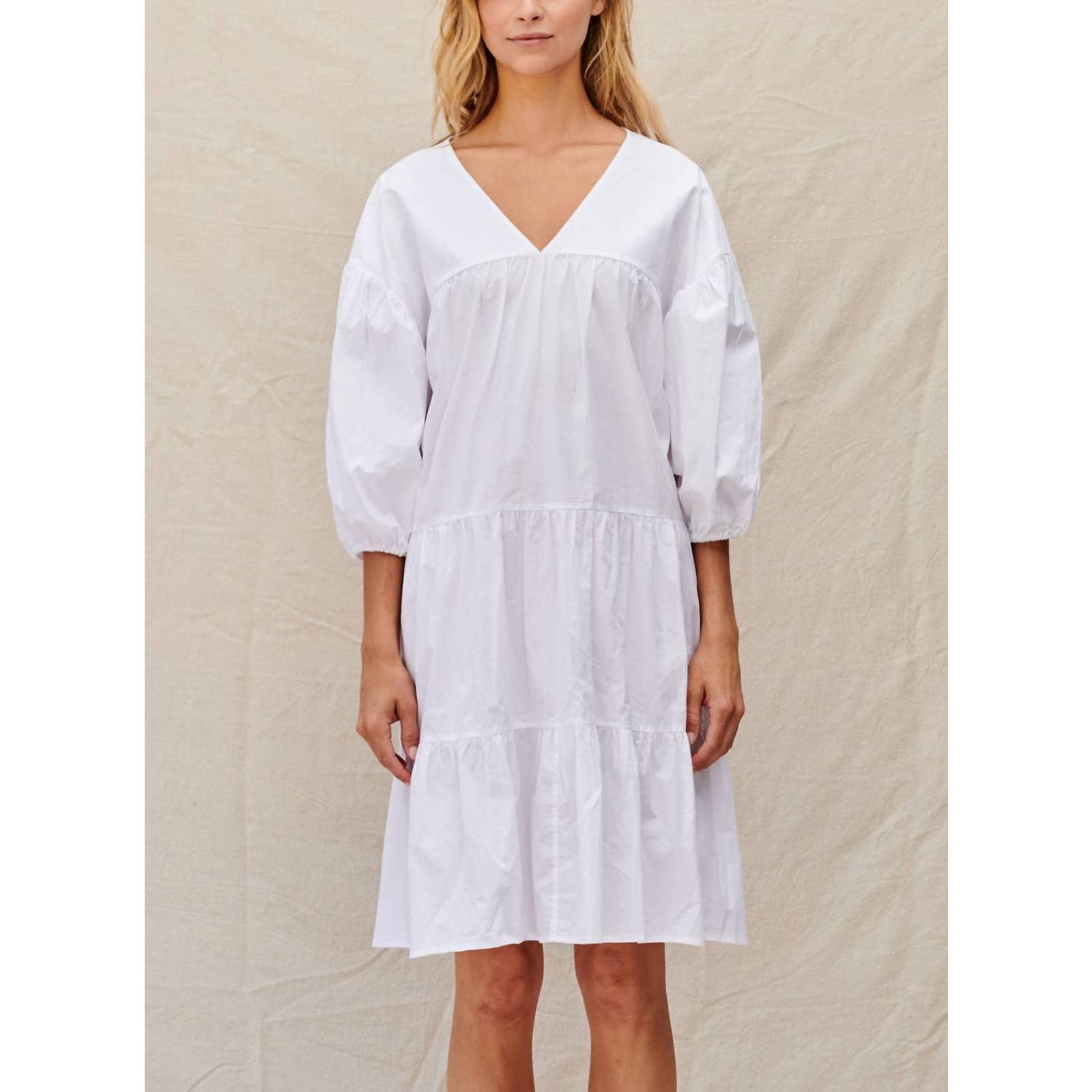 Sundry Tiered Midi Dress In White | Grailed