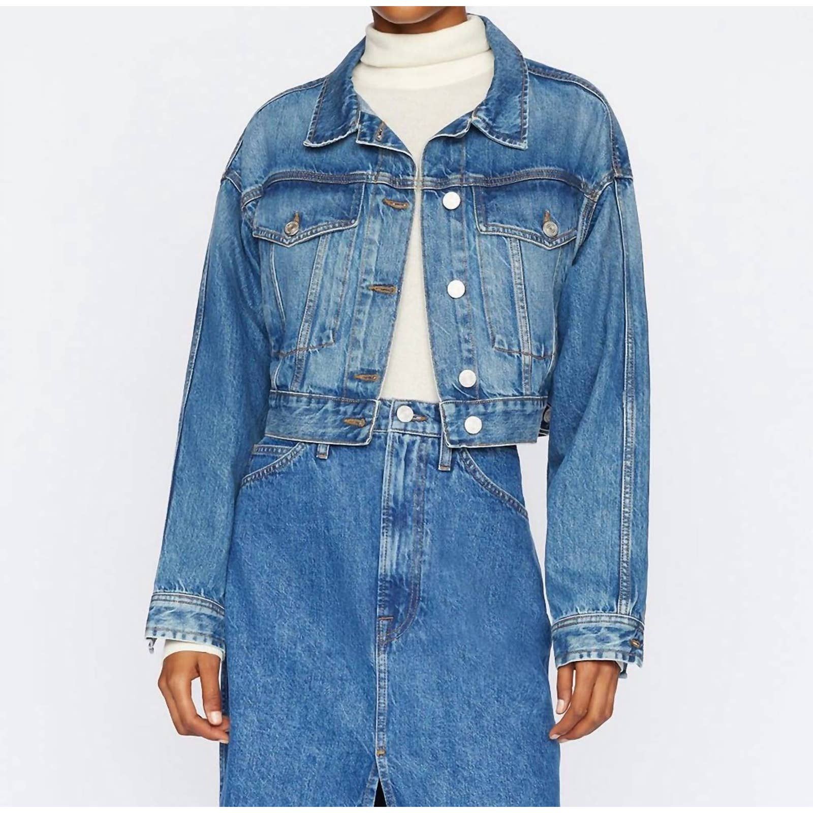 Frame Cropped Oversized Denim Jacket In Enna | Grailed