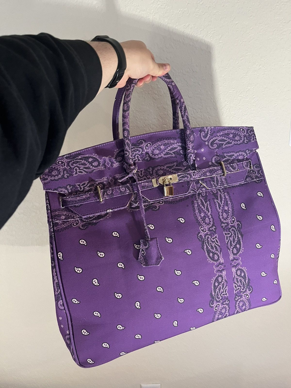 Streetwear Purple Paisley Weekender Bag by MNML | Grailed