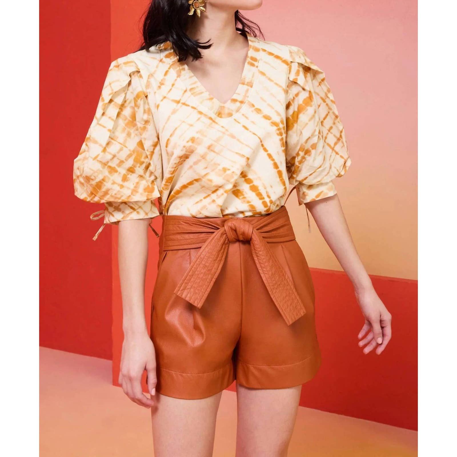 Marie Oliver Viva Popover Top In Golden Crosshatch | Grailed