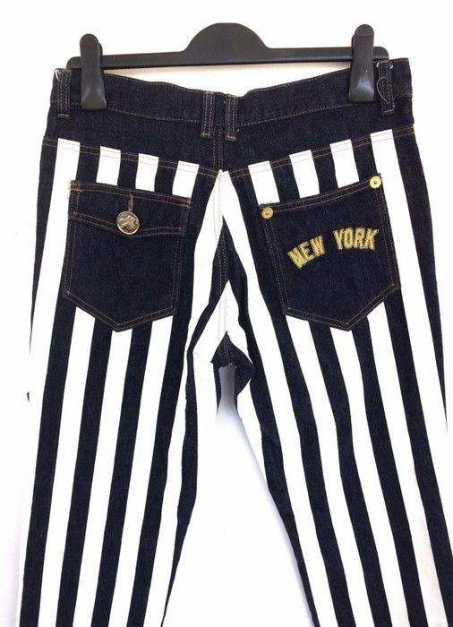MLB New York Yankees Striped Design Hip Hop Style Denim Pant | Grailed