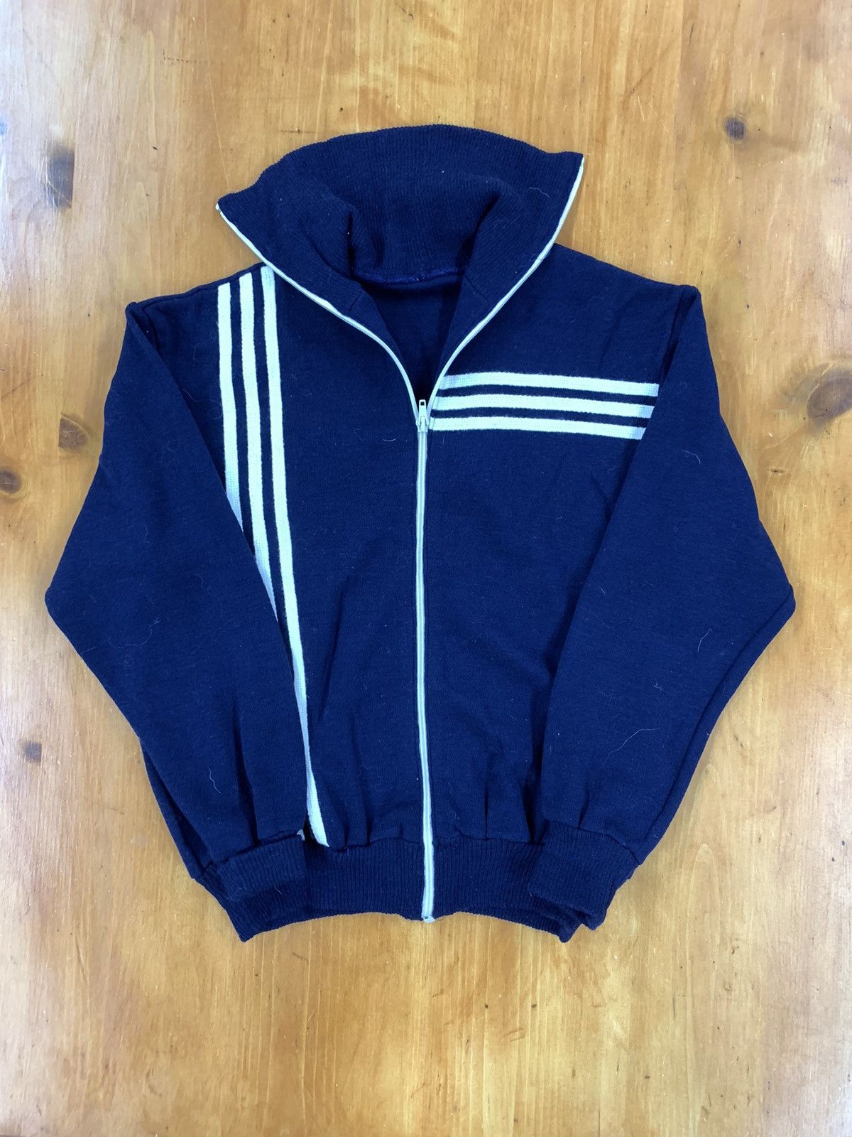 Adidas × Coloured Cable Knit Sweater × Vintage Vintage 3 Stripes Track ...