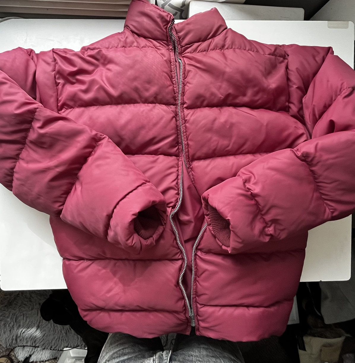 Japanese Brand × Streetwear × Vintage Vintage Maroon Goose Down Puffer ...