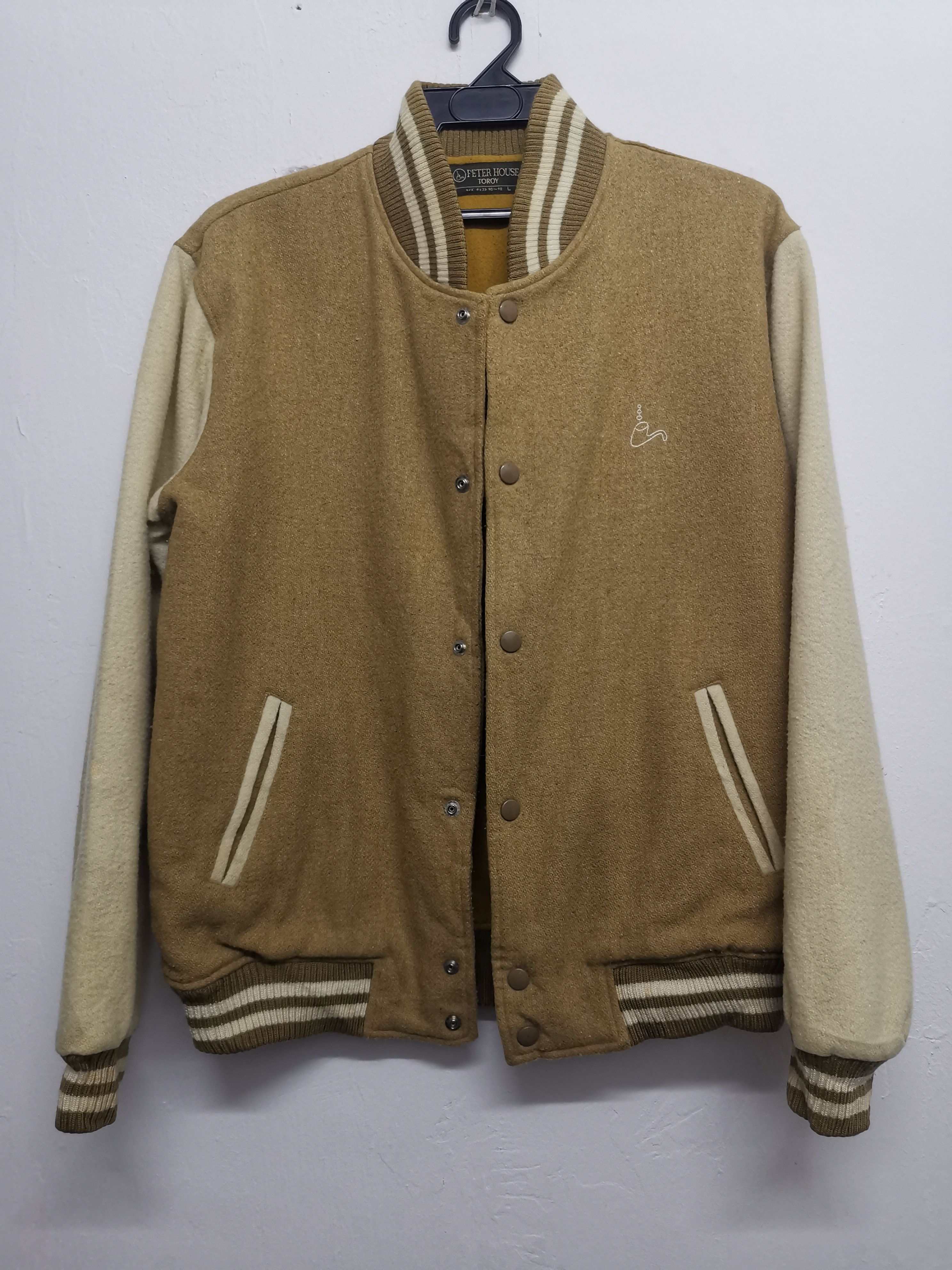Japanese Brand Toroy Peter House Wool Plain Varsity Jacket | Grailed