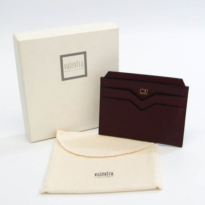 Valextra Valextra Leather Card Case Bordeaux | Grailed