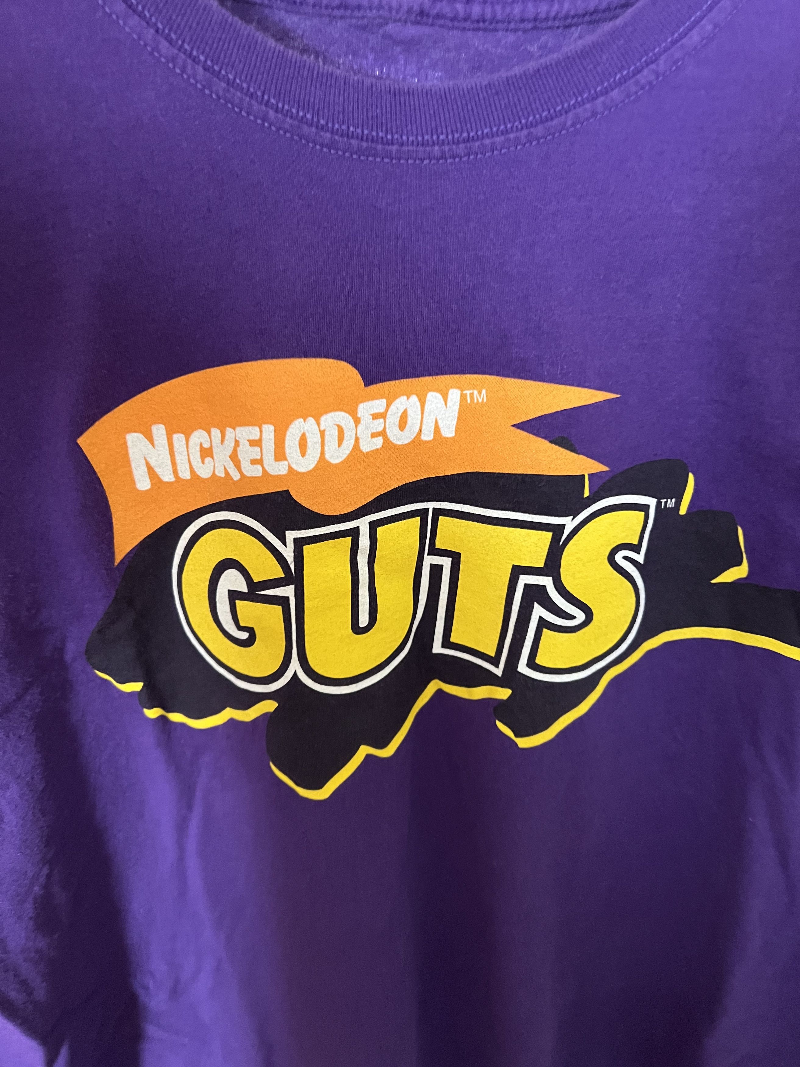 Vintage Nickelodeon GUTS TEE PURPLE TV SHOW GAME | Grailed