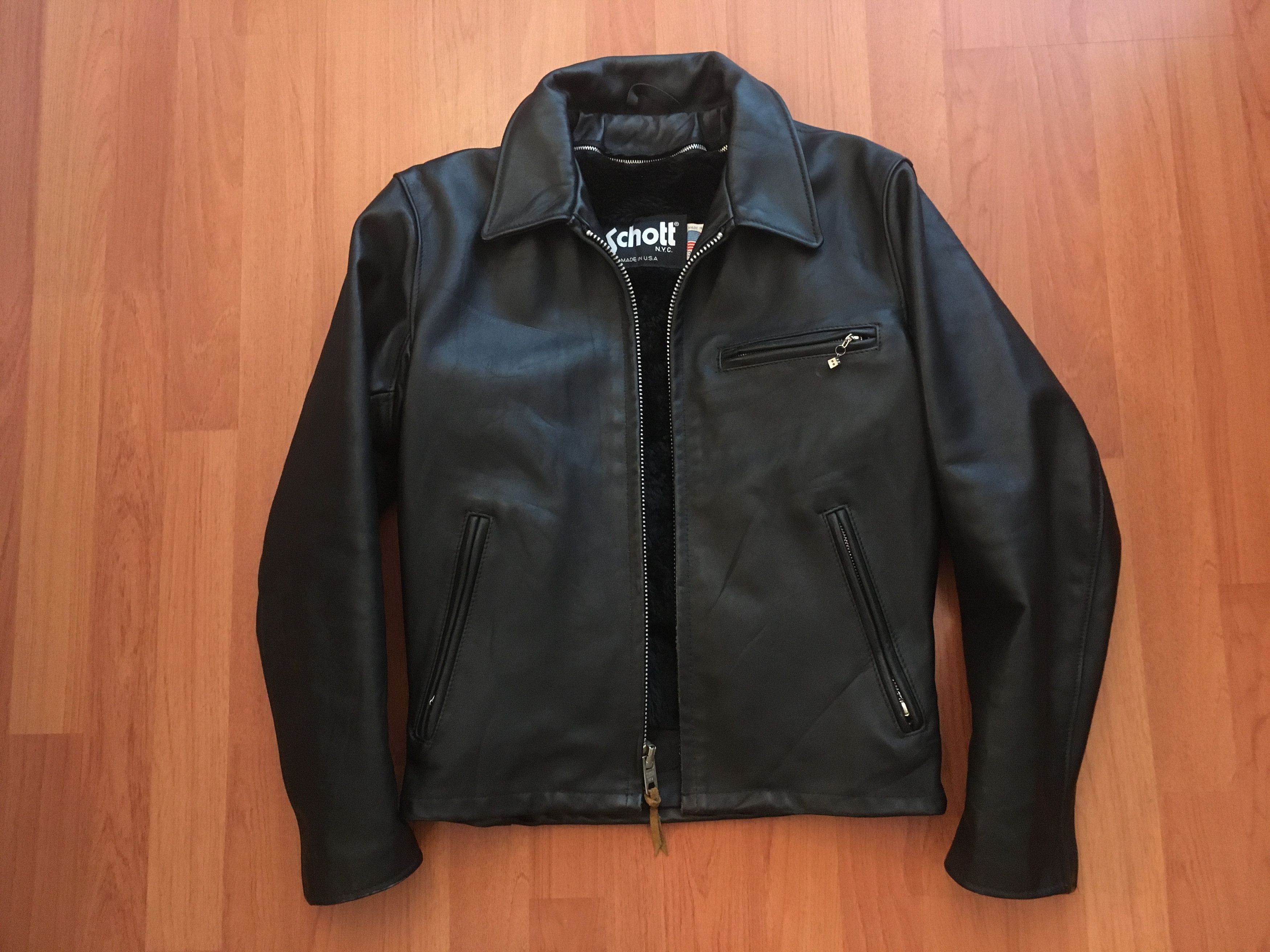 Schott schott 642 single rider sz 36 leather jacket removable liner | Grailed