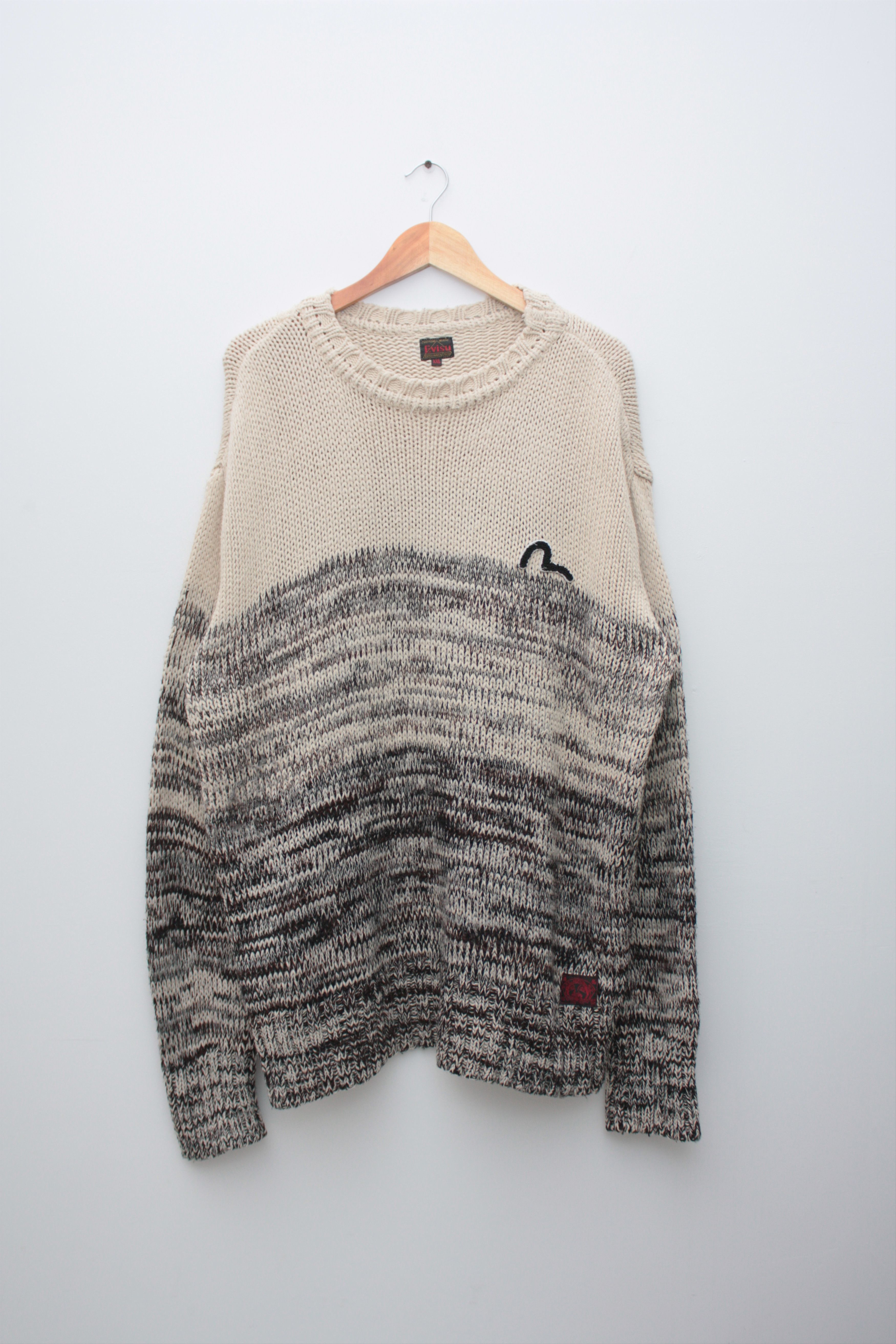 Evisu Evisu Beige Knitted Sweater Men's | Grailed