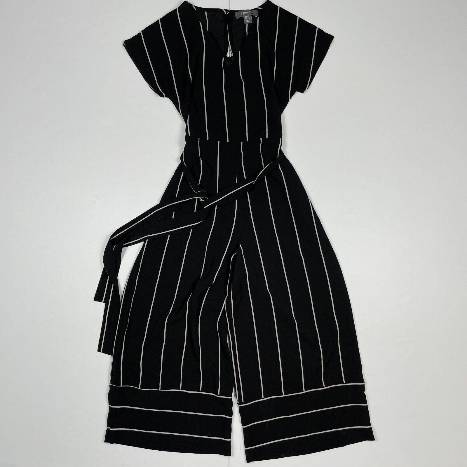 Vintage Primark Jumpsuit 6 Black Striped One Piece Short Sleeve | Grailed