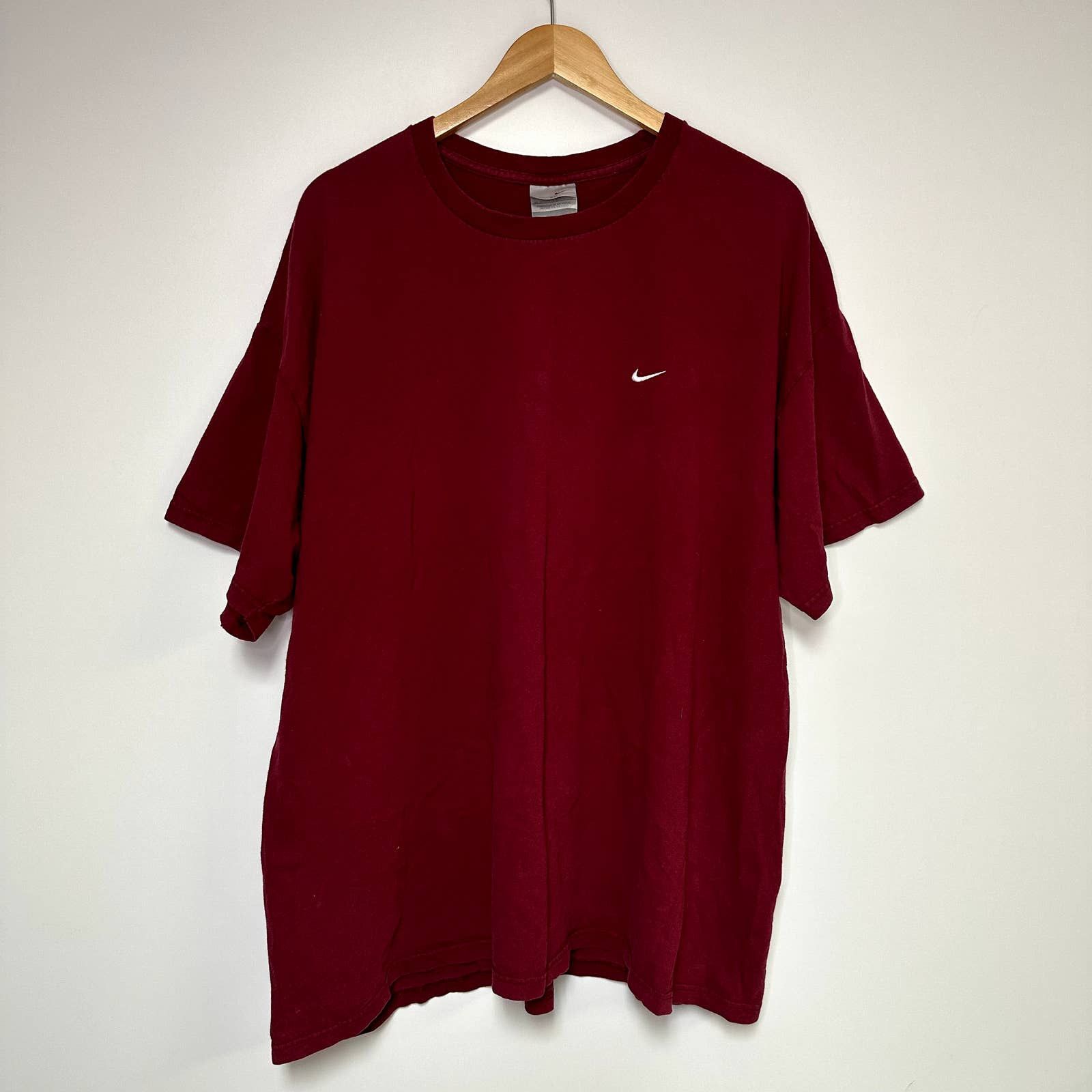 Nike 2000s Vintage Nike Shirt Red Swoosh Mini Check Silver Tag | Grailed