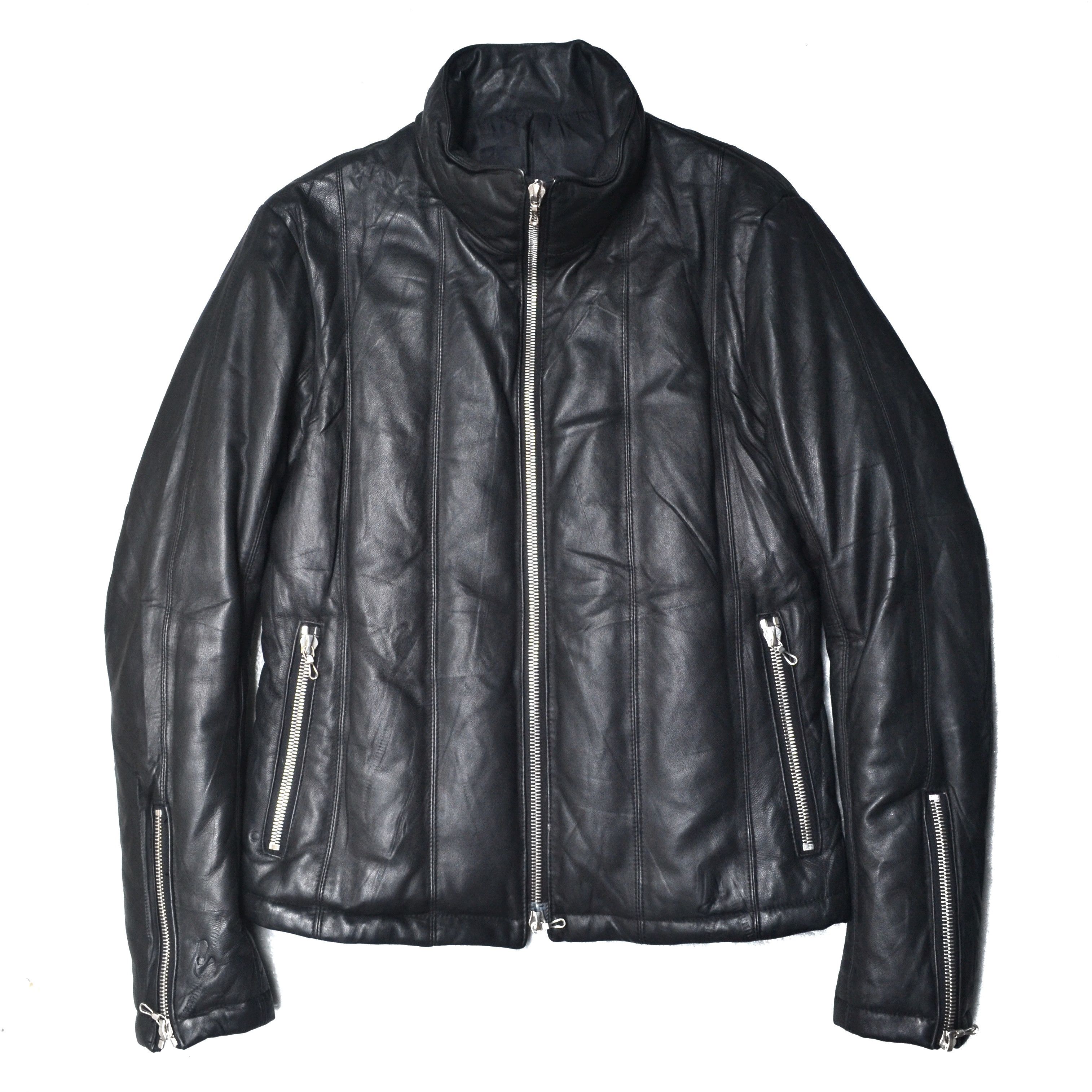 Japanese Brand × Shellac Shellac Goose Down Bikers Leather Jacket RIRI ...