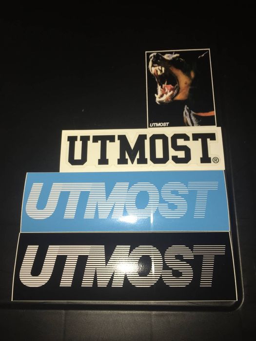 Utmost Co Utmost Marathon Logo Tee "White" and sticker bundle | Grailed