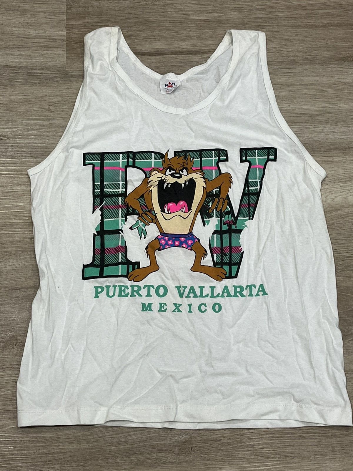 Vintage 90’s Puerto Vallarta, Mexico Taz Muscle Shirt -l | Grailed