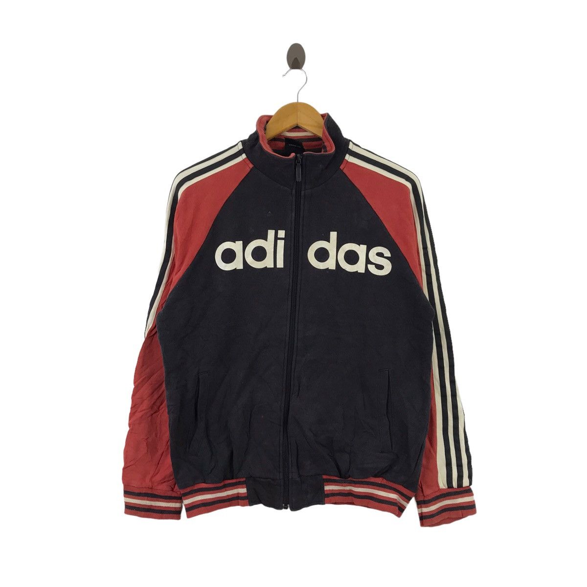 Adidas Vtg ADIDAS ORIGINALS Trefoil Logo 3 Stripes Zipper Jacket | Grailed