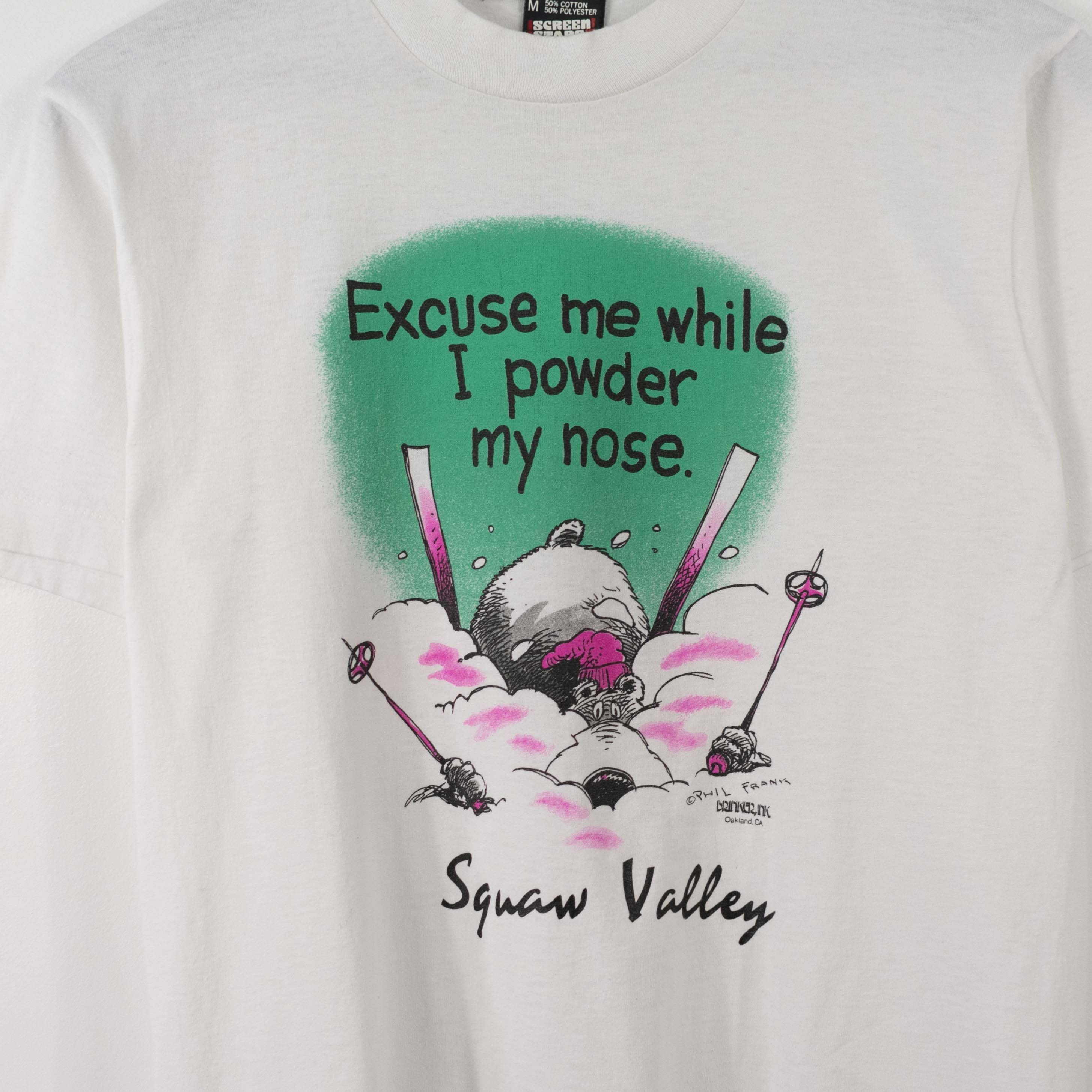 Vintage Vintage 80s Excuse Me While I Powder My Nose Humor T-Shirt ...