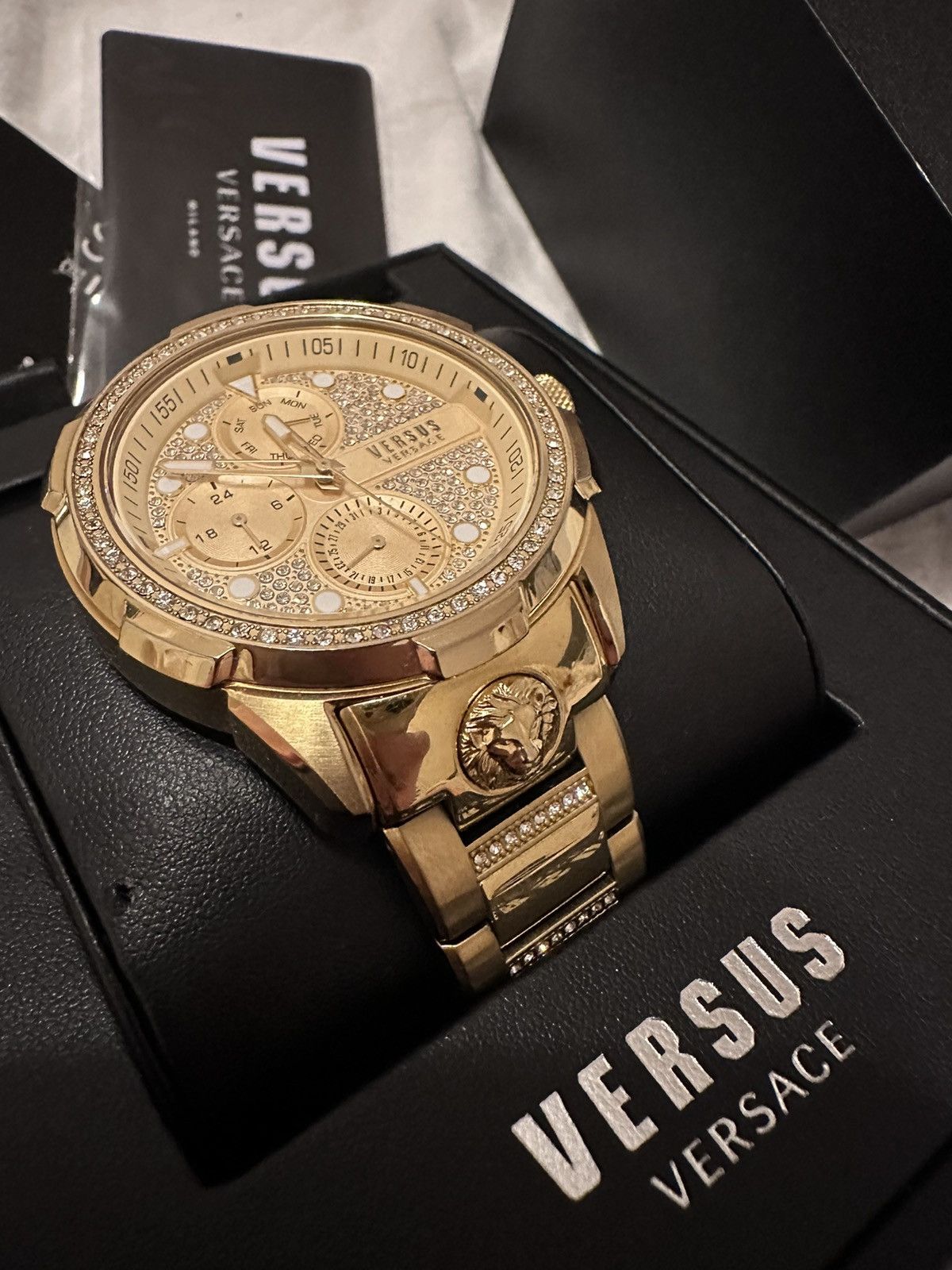 Versace Versace Gold Watch with crystals fancy | Grailed