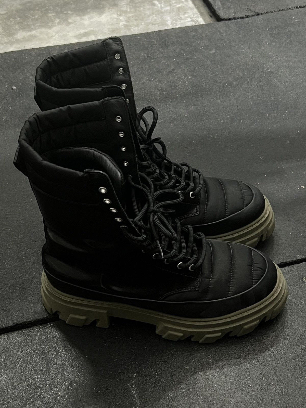 Designer ganni military combat boots | Grailed