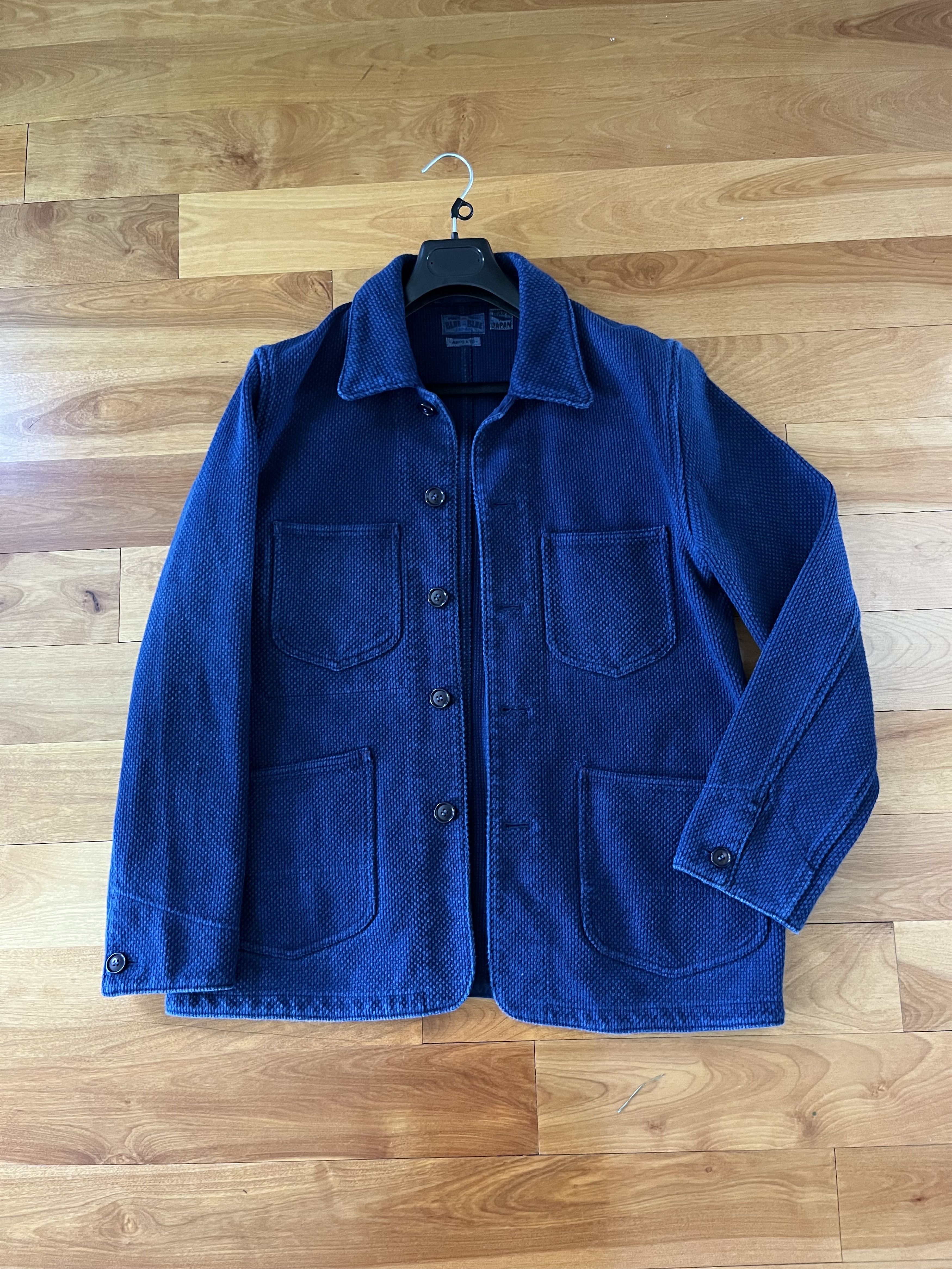 Blue Blue Japan Hand-dyed indigo "big sashiko" coverall jacket | Grailed