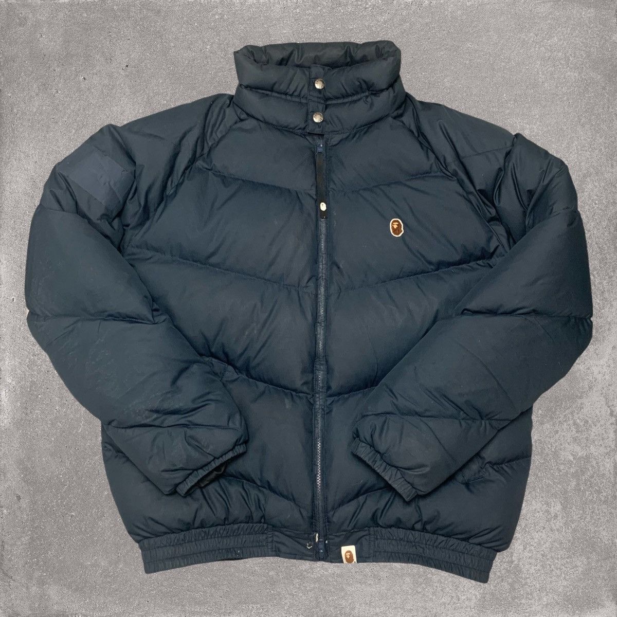Bape Bape Puffer Down Navy Blue Medium Jacket | Grailed