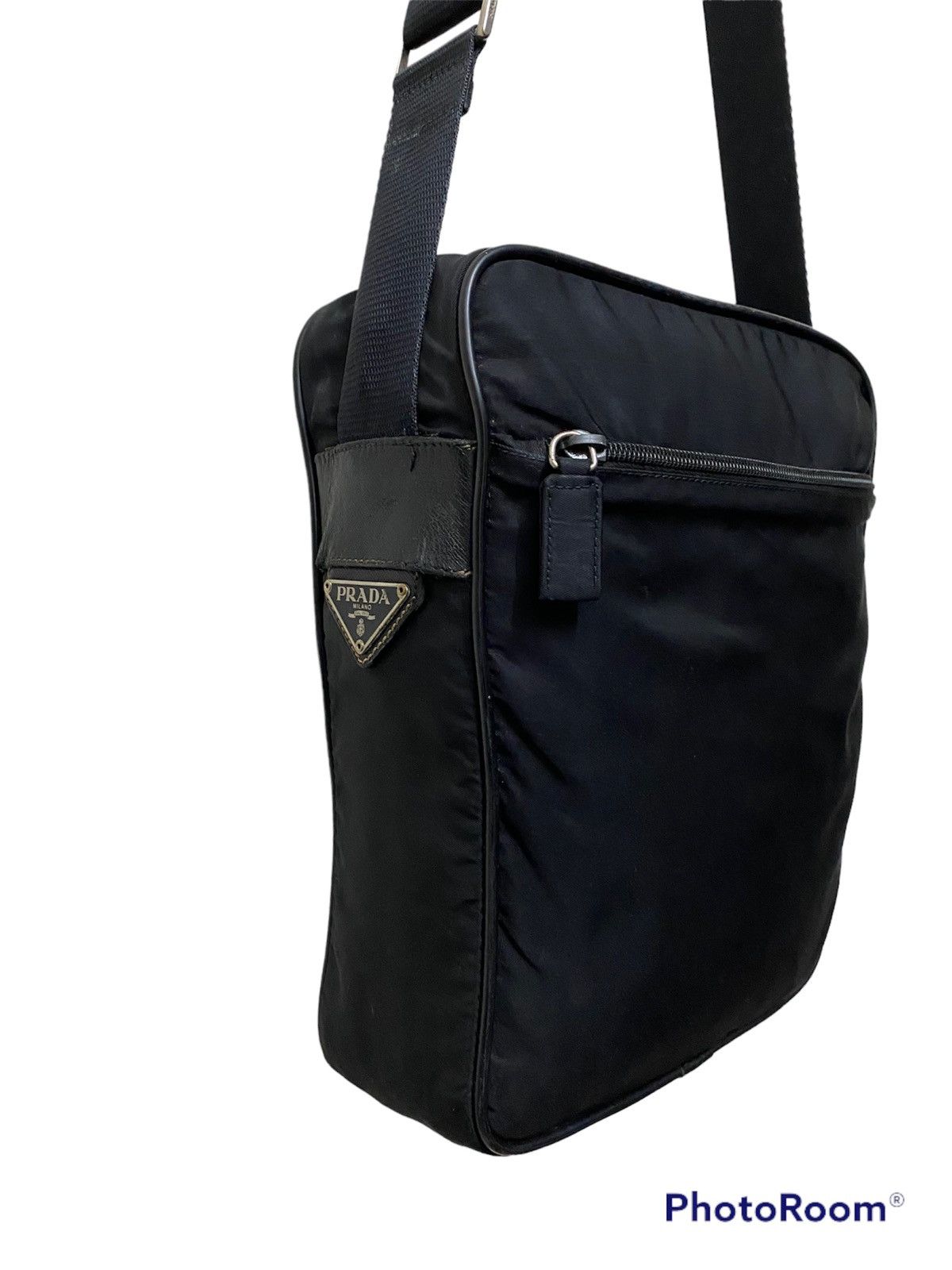 Prada VINTAGE PRADA NYLON CROSSBODY BAG WITH SIDE TRIANGLE LOGO | Grailed