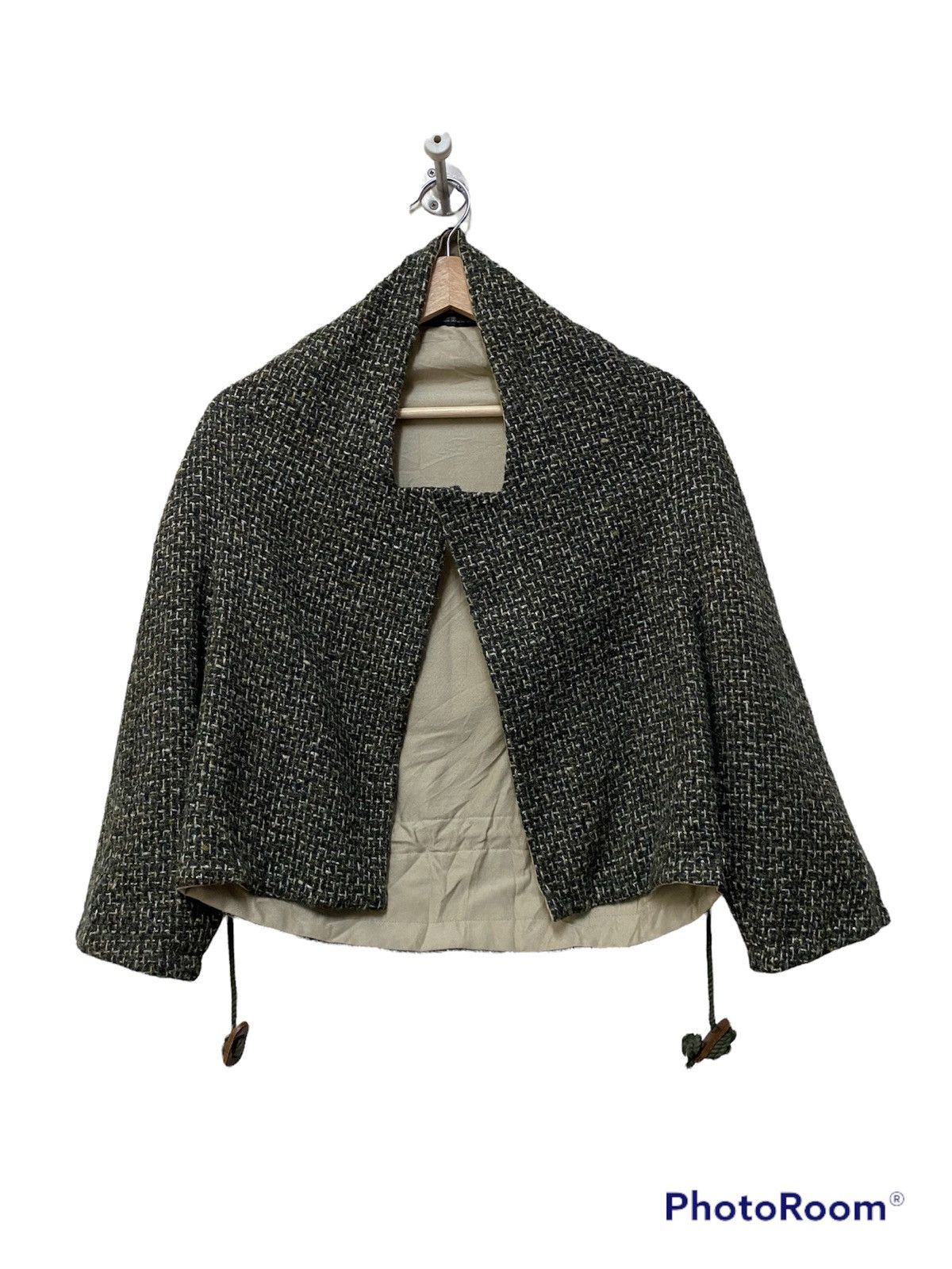 Yohji Yamamoto MINI CHECKERS DESIGN WOOL MINI CLOAKS BY YOHJI YAMAMOTO ...