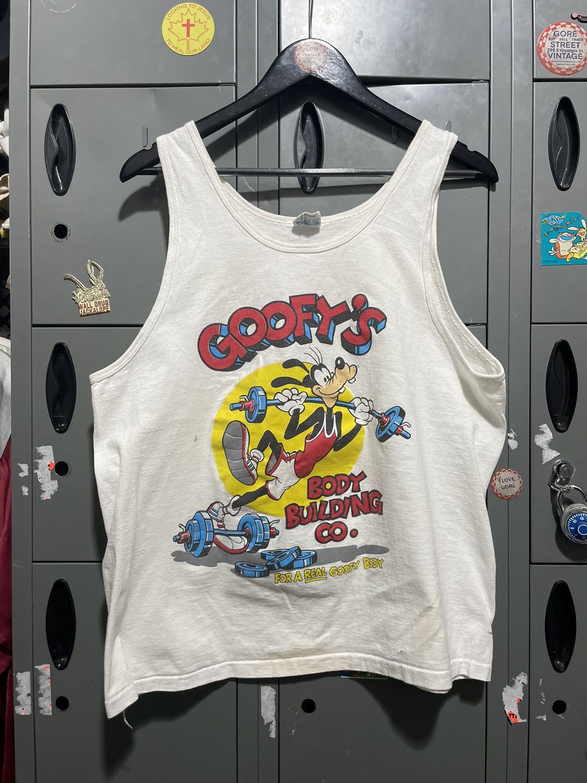 Disney × Made In Usa × Vintage 1993 Goofy Body Building muscle tank top ...