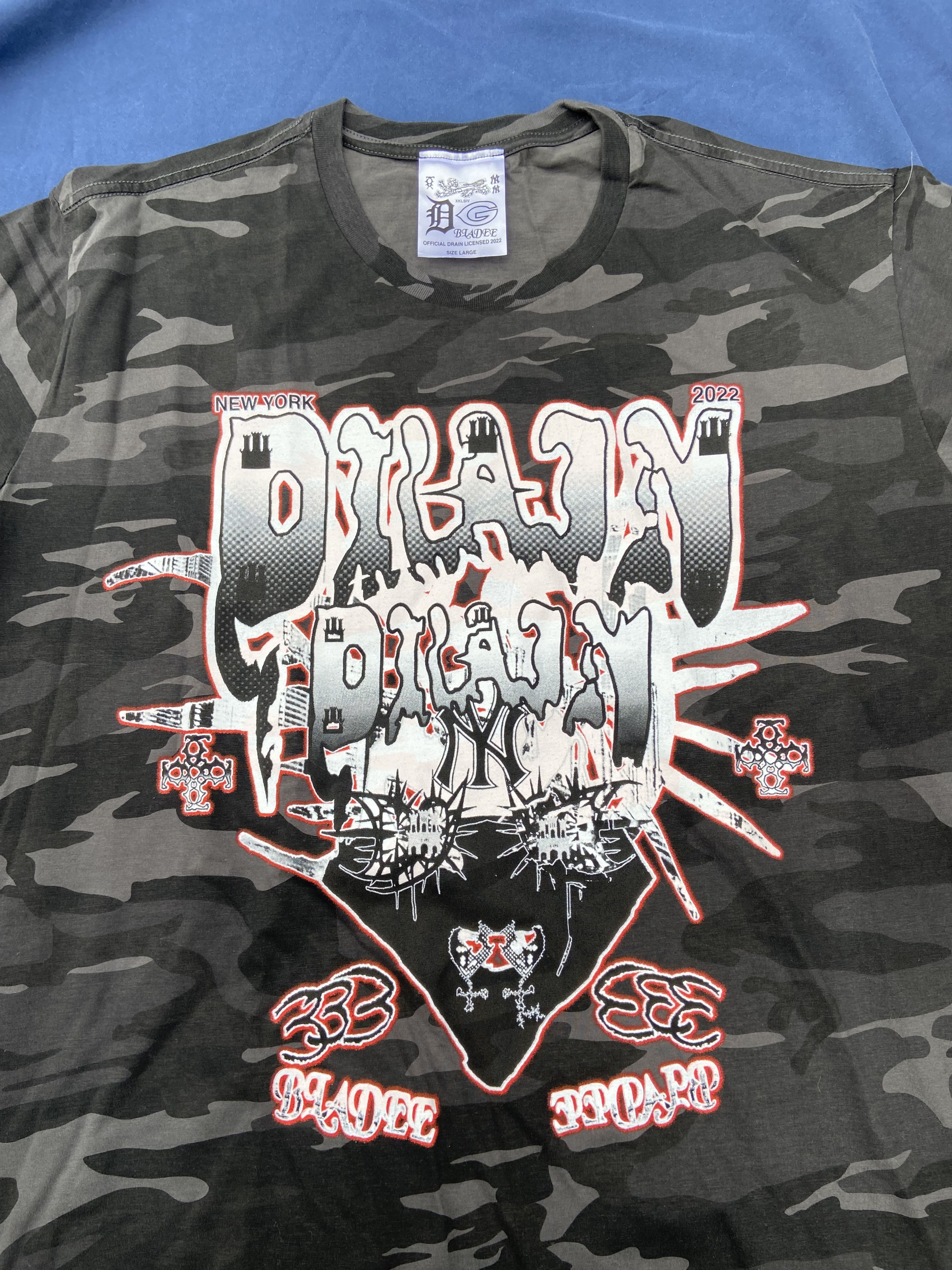 Sad Boys Bladee Face Shield NYC Pop-Up Camo T-shirt | Grailed