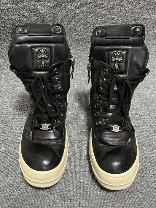 Rick Owens Rick Owens X Chrome Hearts Geobasket High Black | Grailed