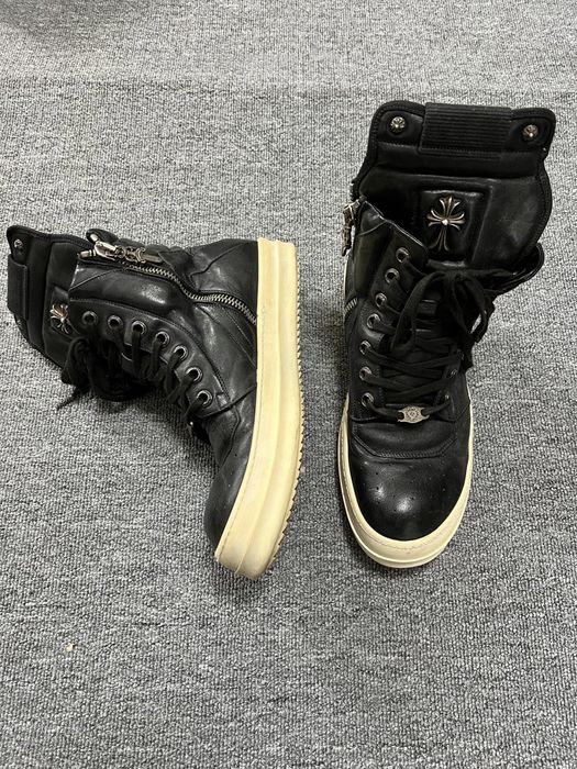 Rick Owens Rick Owens X Chrome Hearts Geobasket High Black | Grailed
