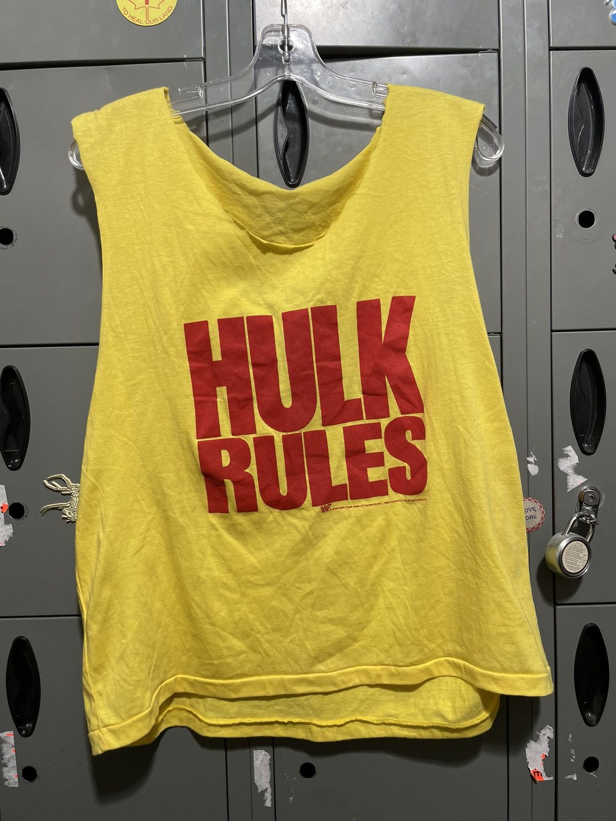 Vintage × WWF 1988 Hulk Rules Hulk Hogan 80s WWF Wrestling crop tee | Grailed