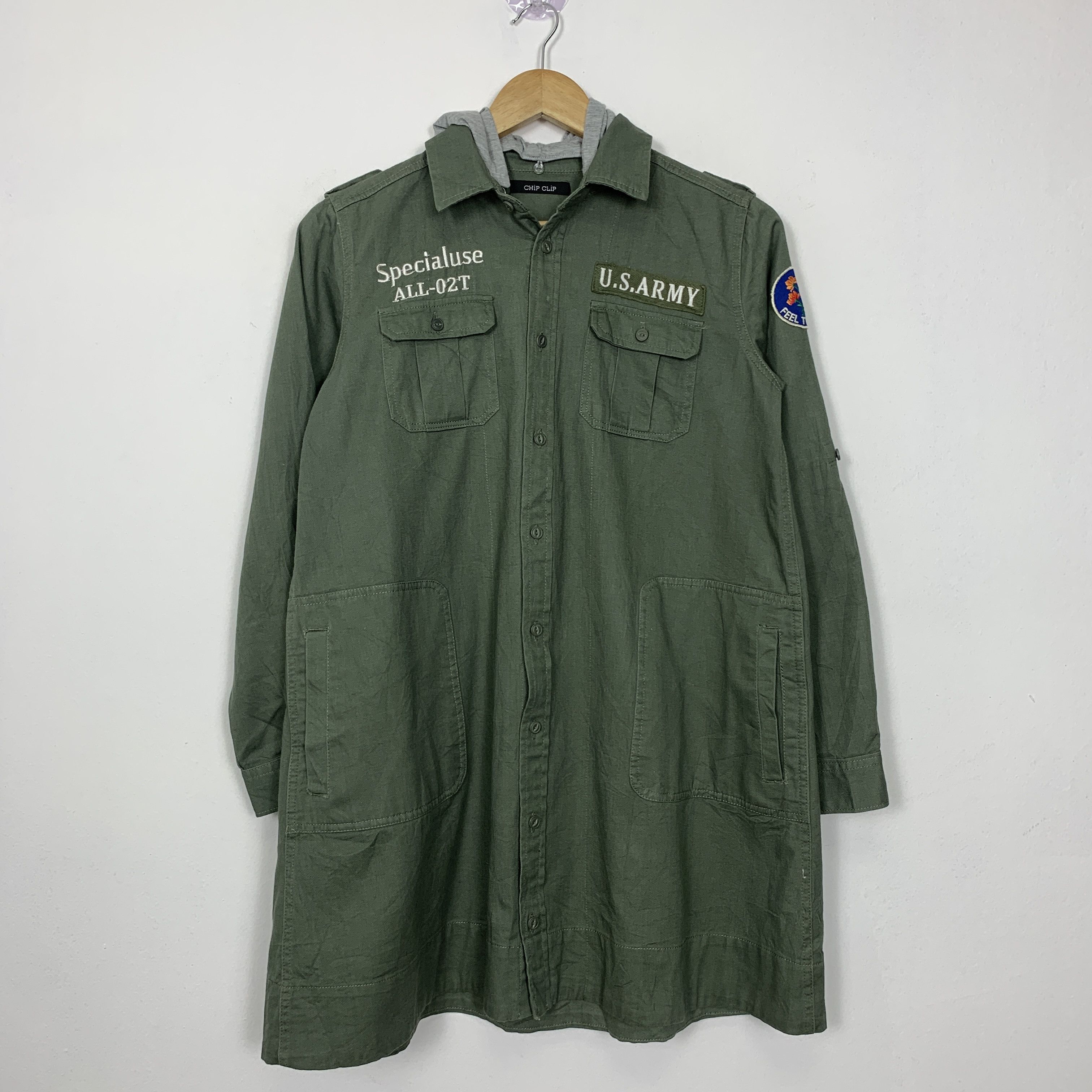 Military × Usaf × Vintage Vintage CHIP CLIP US ARMY Long Jacket | Grailed