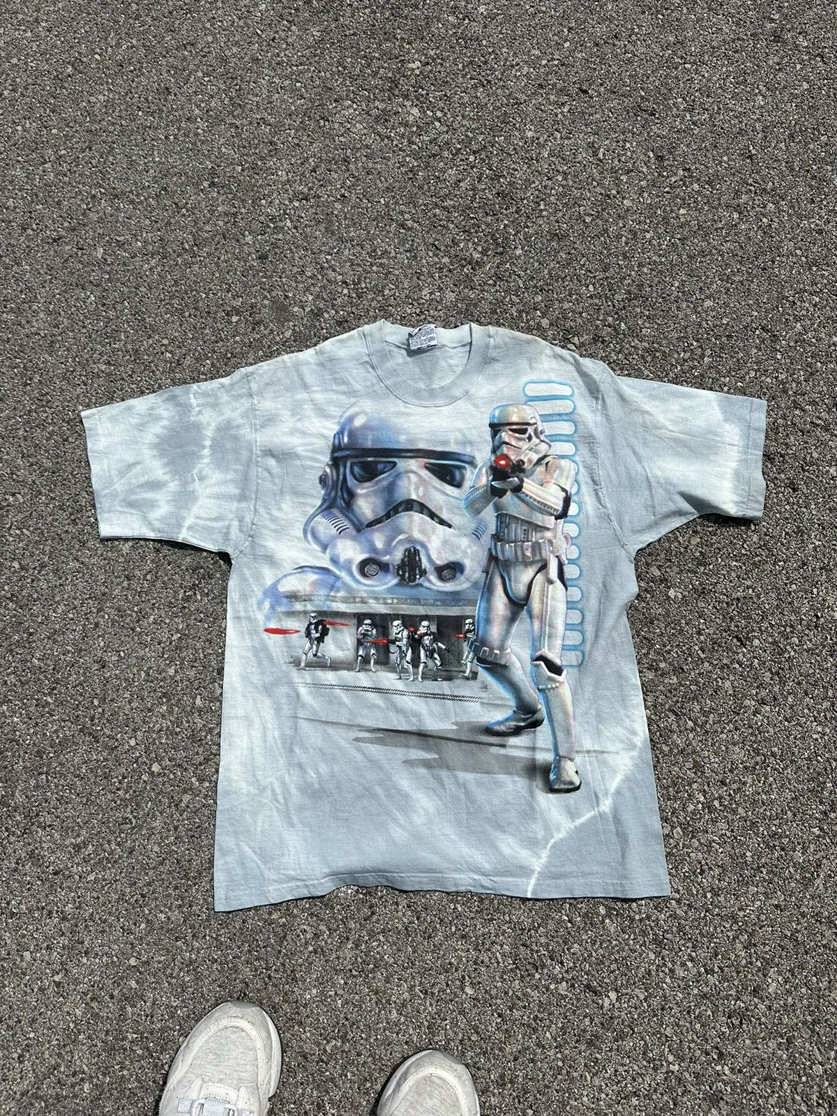 Vintage Vintage 1997 Liquid blue Star Wars storm trooper Disney t | Grailed