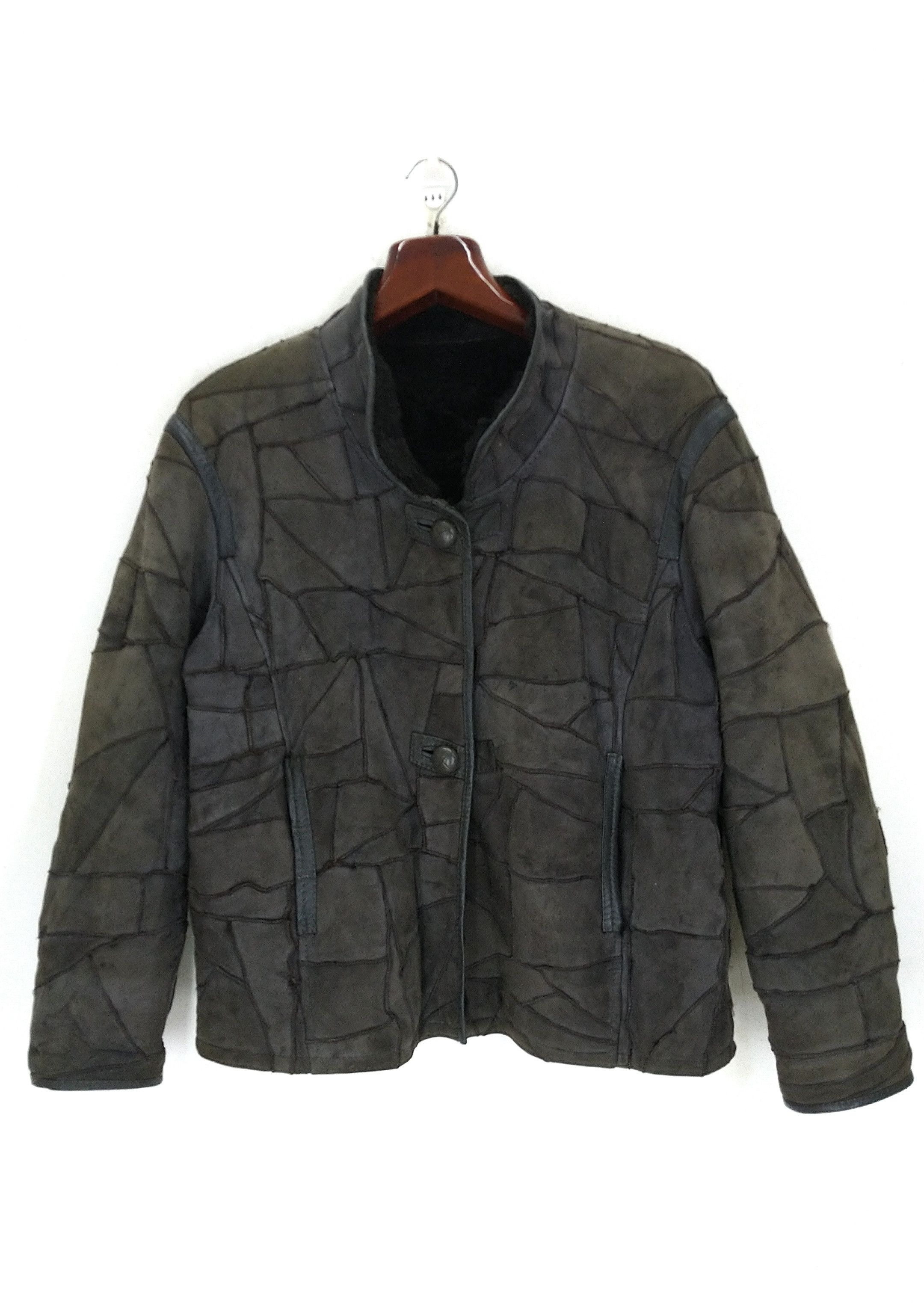 Japanese Brand × Leather Jacket × Vintage Vtg Quilted Leather Jacket ...