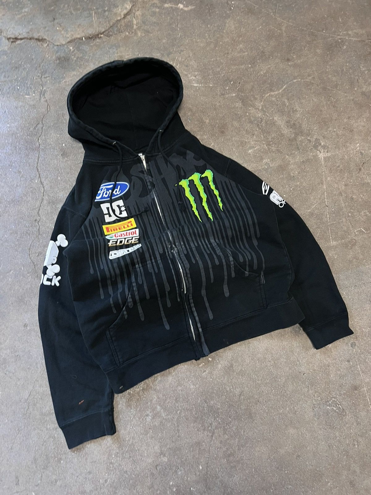 Vintage Y2K DC Ken Block Monster Zip Up Hoodie Distressed | Grailed