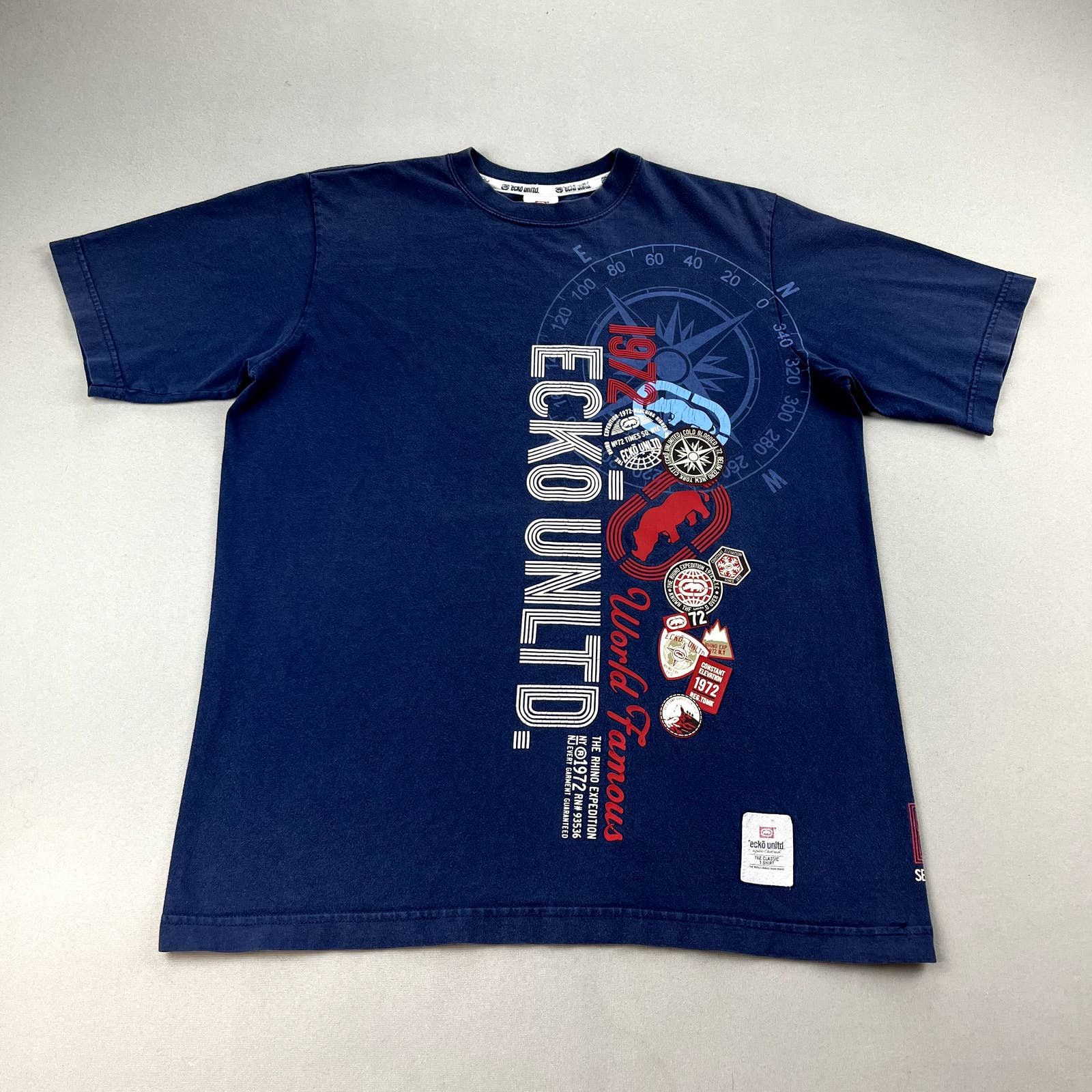 Vintage Vintage Ecko Unltd T-Shirt Small Navy Blue Rhino Hip Hop y2k | Grailed