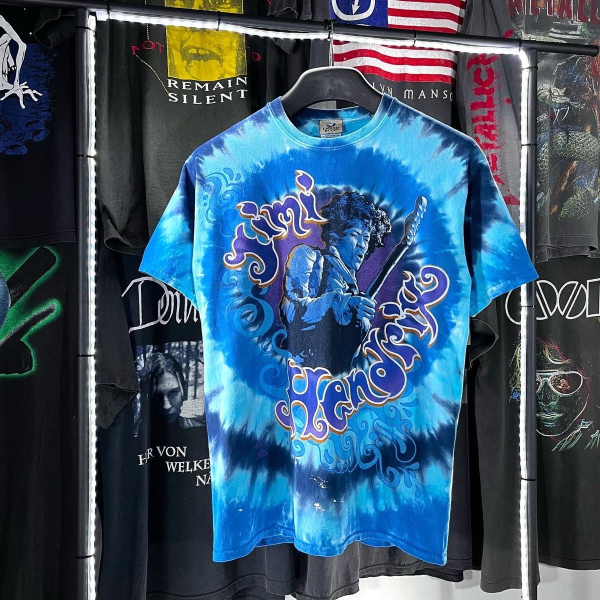 Band Tees × Jimi Hendrix × Vintage Liquid blue : Jimi Hendrik Tie Dye ...